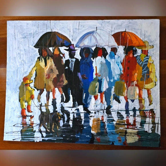 Danny Mayes | Art | Original Rare Danny Mayes Umbrella Abstract Canvas ...